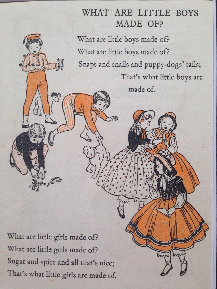 1951 What are Little Boys Made of Nursery Rhyme vintage