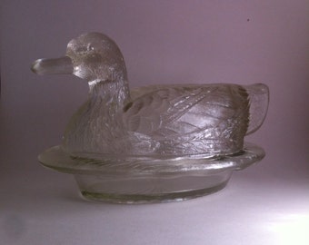 Clear glass duck | Etsy