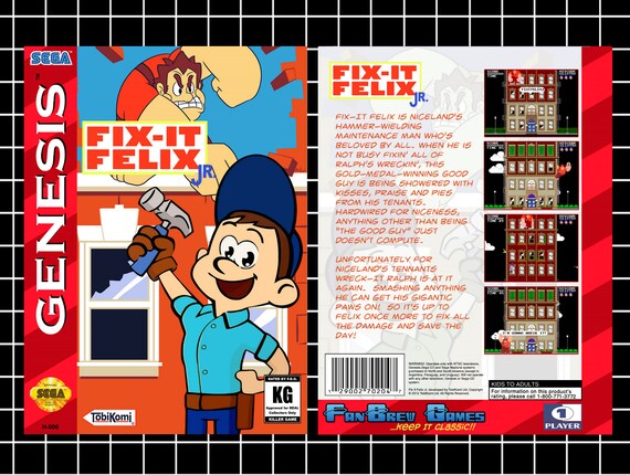SPECIAL ORDER Fix It Felix Sega Genesis Homebrew by FanBrewGames