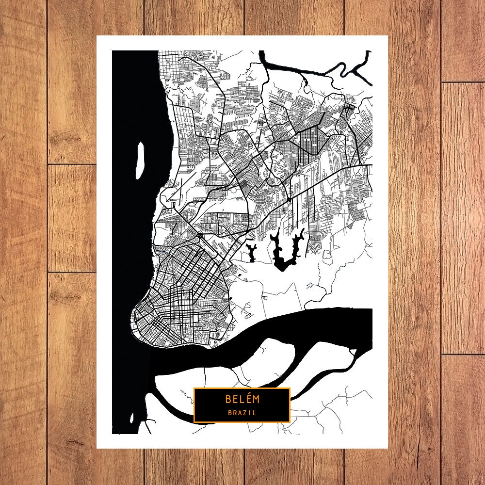 BELEM City Map Belém Brazil Art Print Belém Brazil by ArchTravel
