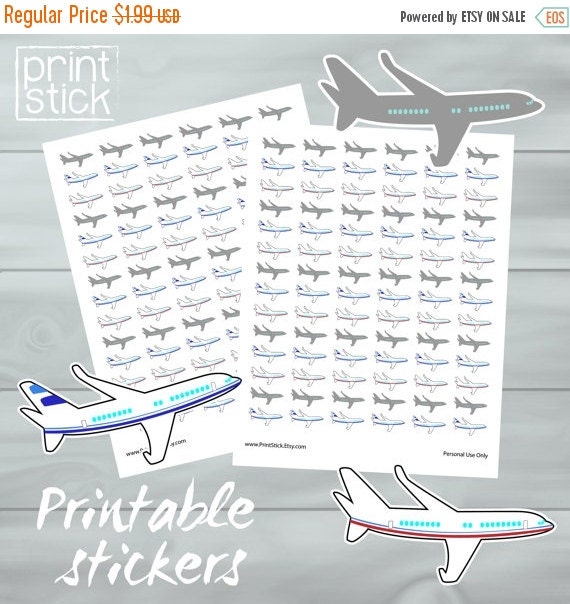 ON SALE Realistic Airplane Stickers Printable Sheet by PrintStick