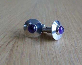 Amethyst cufflinks | Etsy