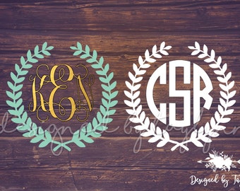 Wreath monogram | Etsy