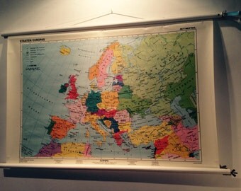 Pull down map | Etsy