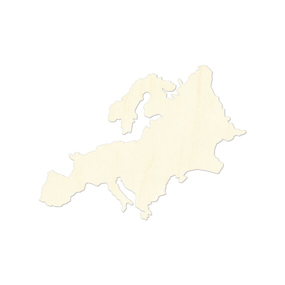 2 34 Europe Continent Wooden Cutout Shape