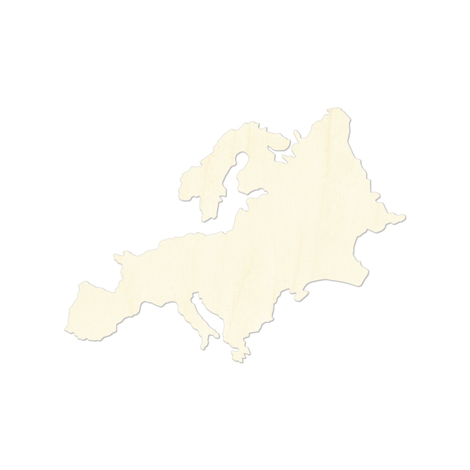 2 34 Europe Continent Wooden Cutout Shape