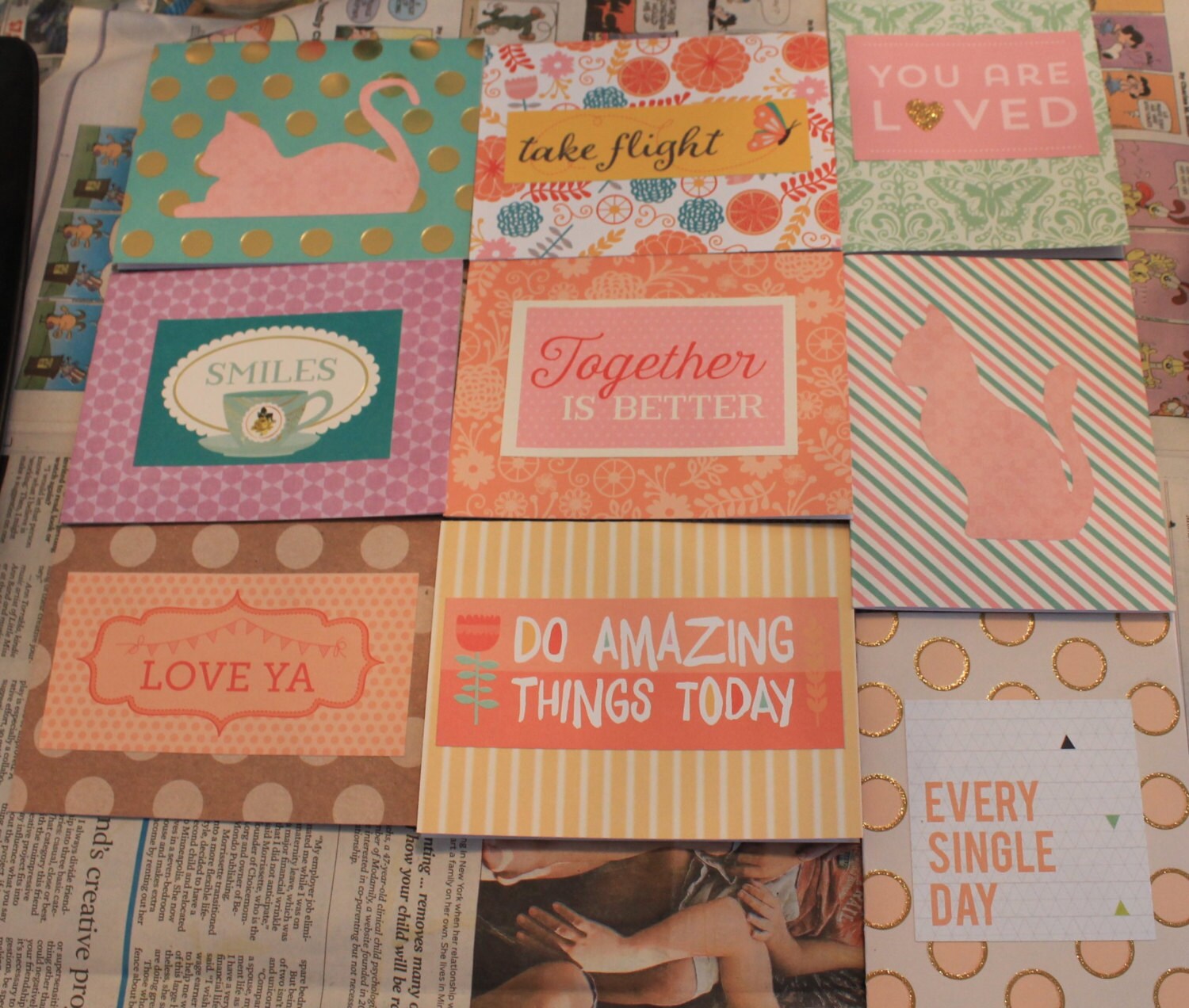 notecards note cards 9 count set envelopes by RTeamCreations