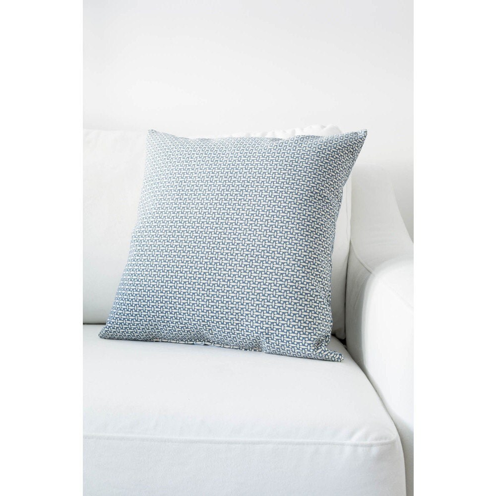 Light Blue Light Beige Fully Washable Complete Pillow