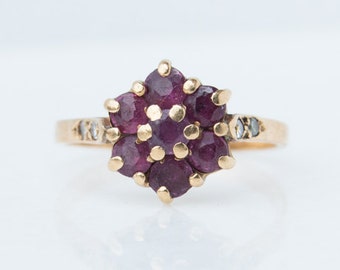Ruby cluster ring | Etsy