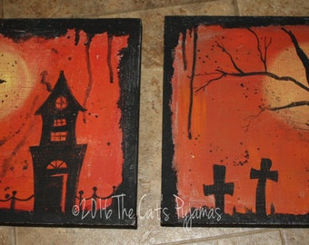 Halloween painting | Etsy