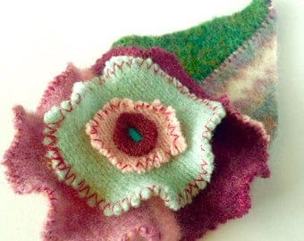 Recycled Wool Lap Baby Blanket/ Kaleidoscope pattern by Katzfire