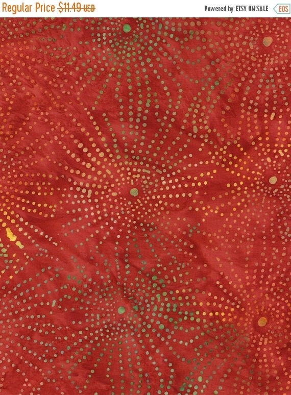 SALE Guava Galaxy Geometric Tonga Batik by QuiltsFabricandmore