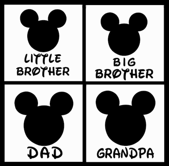 Mickey Mouse Big Brother Little Brother Dad Grandpa iron on