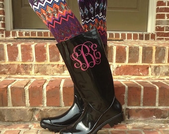 Monogram rain boots | Etsy
