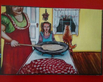 Make Lefse Not War original art magnet