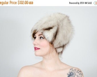 1960s vintage hat / crystal fox fur hat / by PoppycockVintage