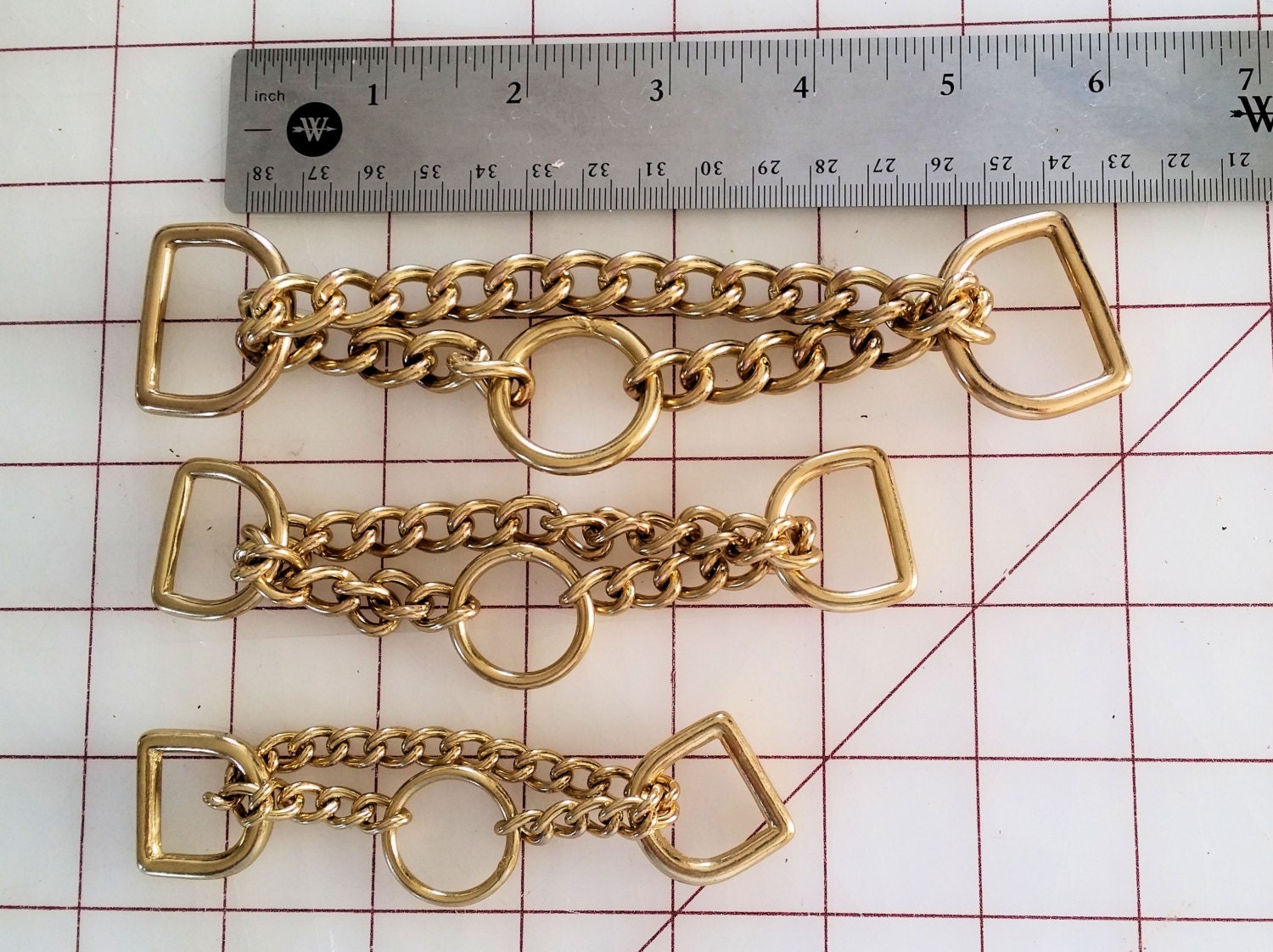 Solid Brass Martingale 8 Inch Chain Assembly for Dog Collar