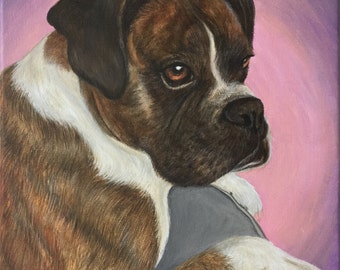 Unique boxer dog painting related items | Etsy