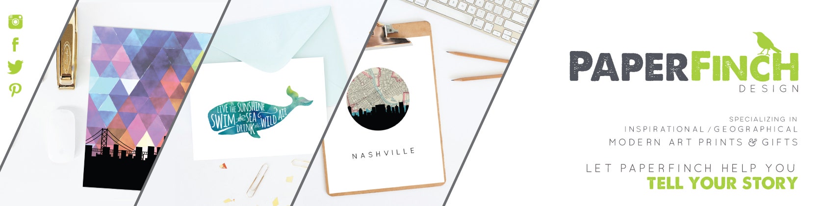 Inspirational and Geographical home decor and by PaperFinchDesign