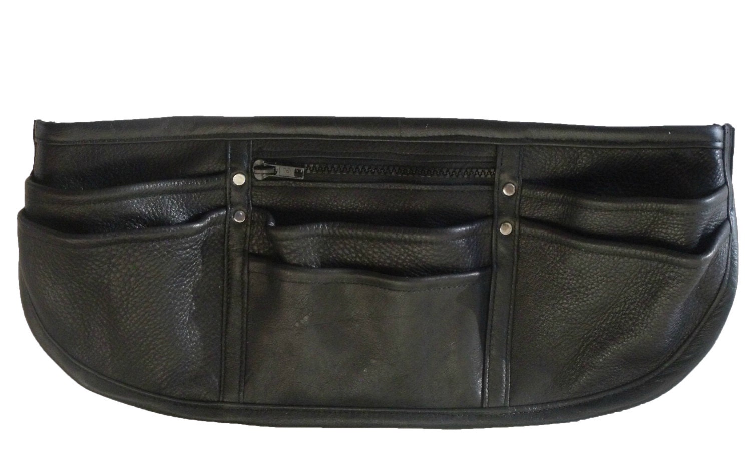 Black leather waitress waiter apron by RancourtDesign on Etsy