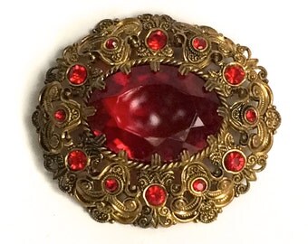 Mid Century Sterling Silver Brooch / Pendant by WhirleyShirley