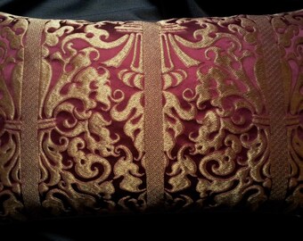 Cardinal & Gold Silk Jacquard Rubelli Fabric by OggettiVeneziani