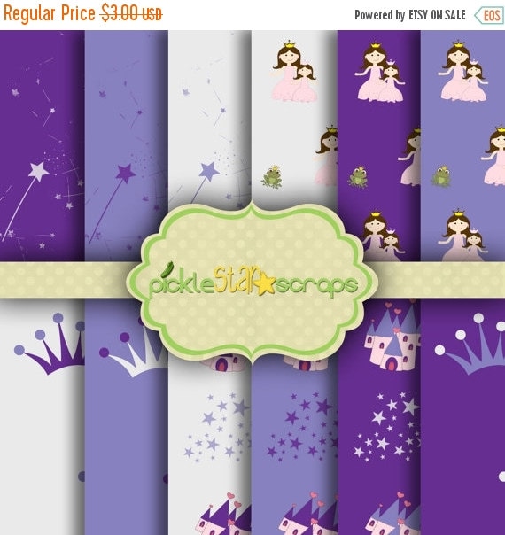 ON SALE Pretty Princess Purple 12 Digital by PickleStarScraps