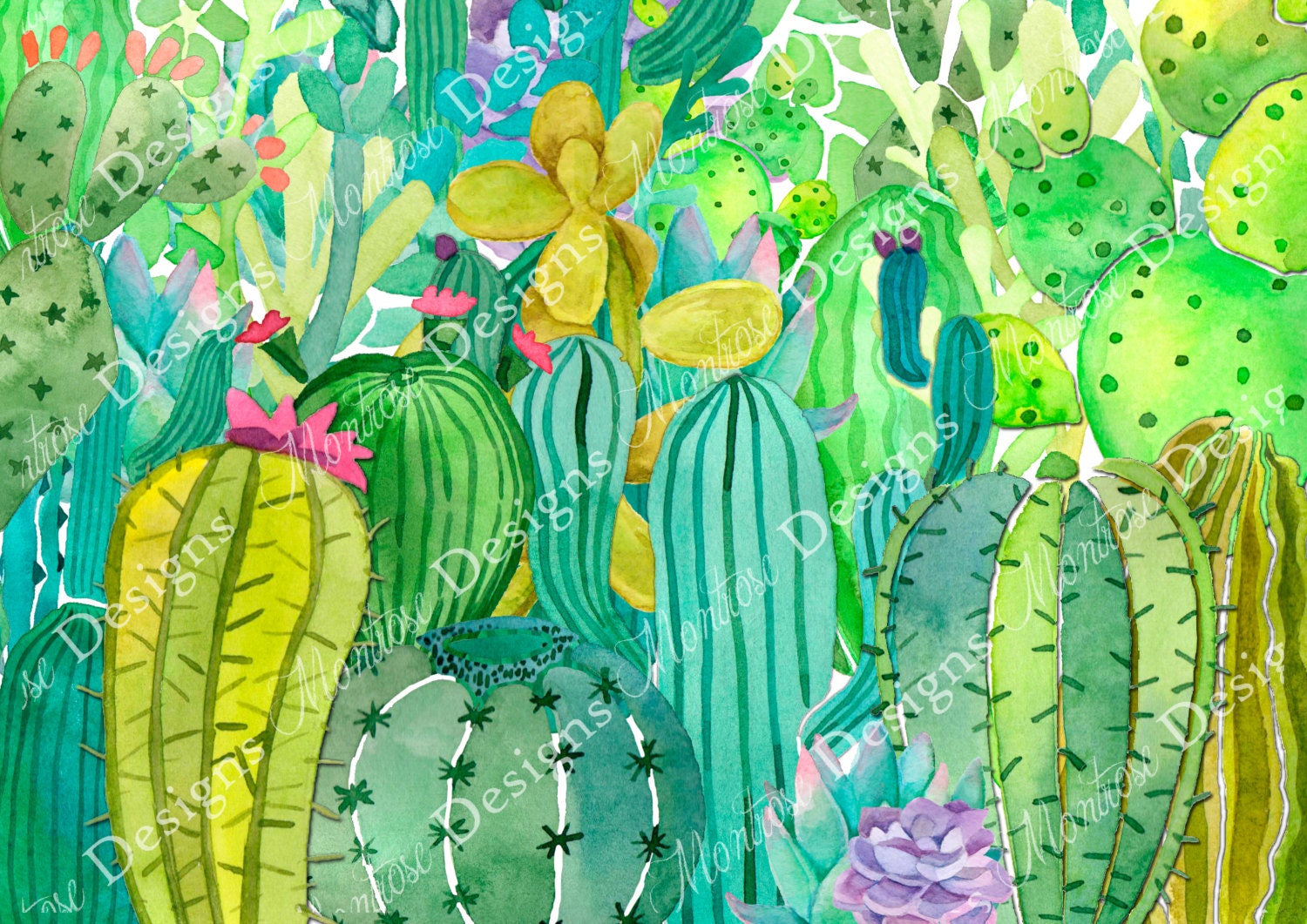 Watercolor Desert Fiesta Birthday Party by montrosedesigns on Etsy