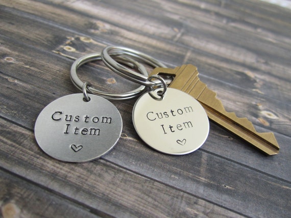 Engraved Keychain Personalized Keychain Hand stamped