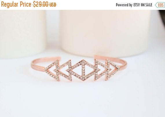 Rose Gold Bangle Triangle Bangle Layering Bangle by PROJECTDAHLIA
