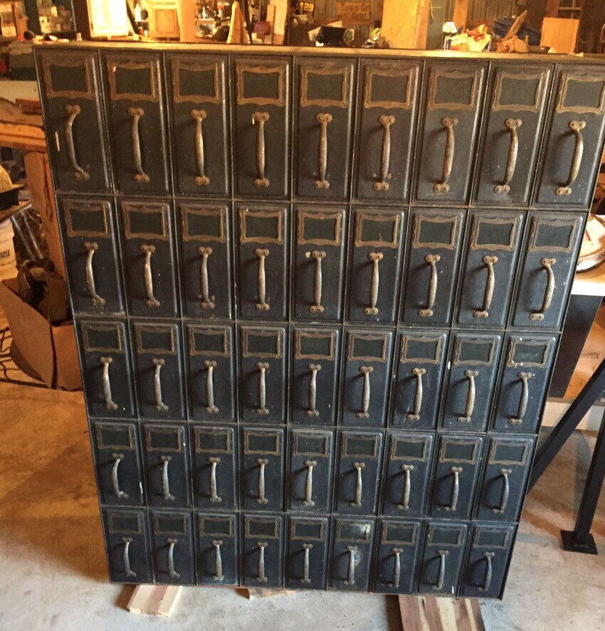 45 drawer metal Ledger Cabinet Brass Handles great storage, letters or ...