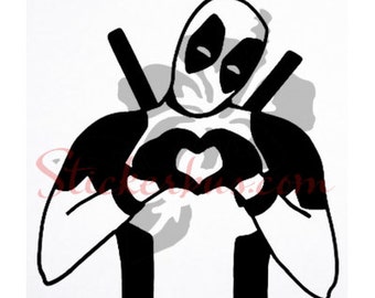 Deadpool heart | Etsy