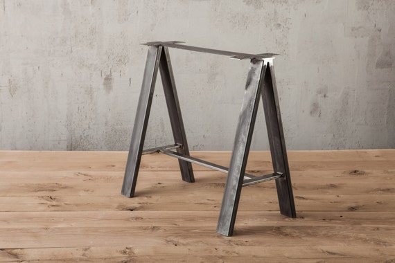 saw horse table leg metal table legs rustic by DIYFurniture
