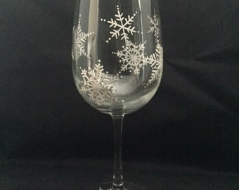 Snowflake glassware | Etsy