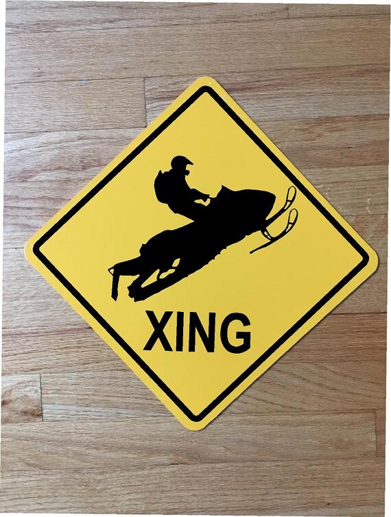 Snowmobile Crossing Sign 12x12 Yellow Aluminum