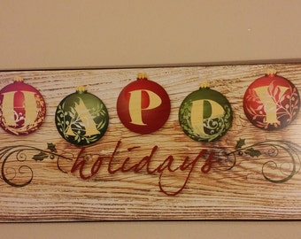 Items similar to Happy Holidays Wall Hanging on Etsy