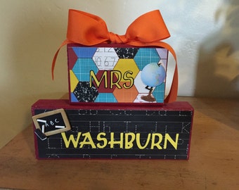 Items similar to Teacher Name Blocks on Etsy