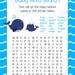 Whale Baby shower games baby word search Printable whale games