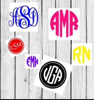 Monogram monogram decal monogram sticker vine monogram