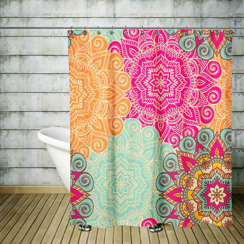 Boho Chic Mandala Shower Curtain Optional Bath Mat Bathroom