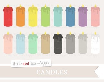 Birthday Candle Clipart Striped Cake Candle by LittleRedFoxShoppe