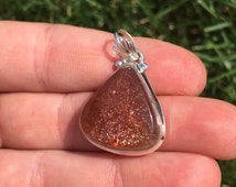 Unique sunstone pendant related items | Etsy
