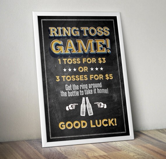Ring Toss Sign Baby Is Brewing Coed Baby Shower Game Beer