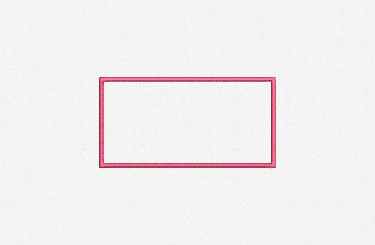 Rectangle Applique Machine Embroidery Design 5 Sizes
