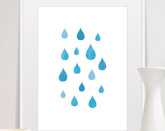 Raindrop print | Etsy