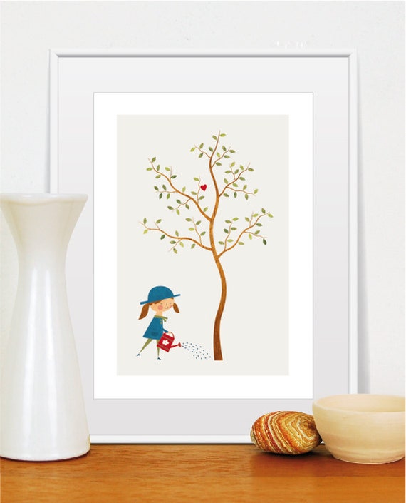 tree wall art tree wallpaper tree print girls wall by TomasDesign