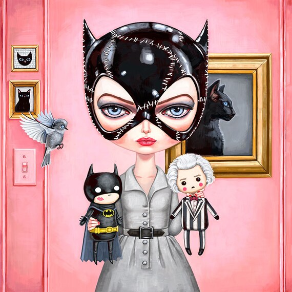 Catwoman Art Print Batman Returns Tim Burton art Selina