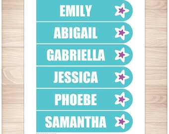 Printable Personalized Rainbow Star Bookmarks Editable PDF