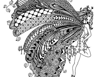 Zentangle angel | Etsy