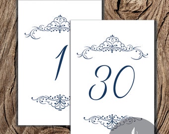 Navy table numbers | Etsy
